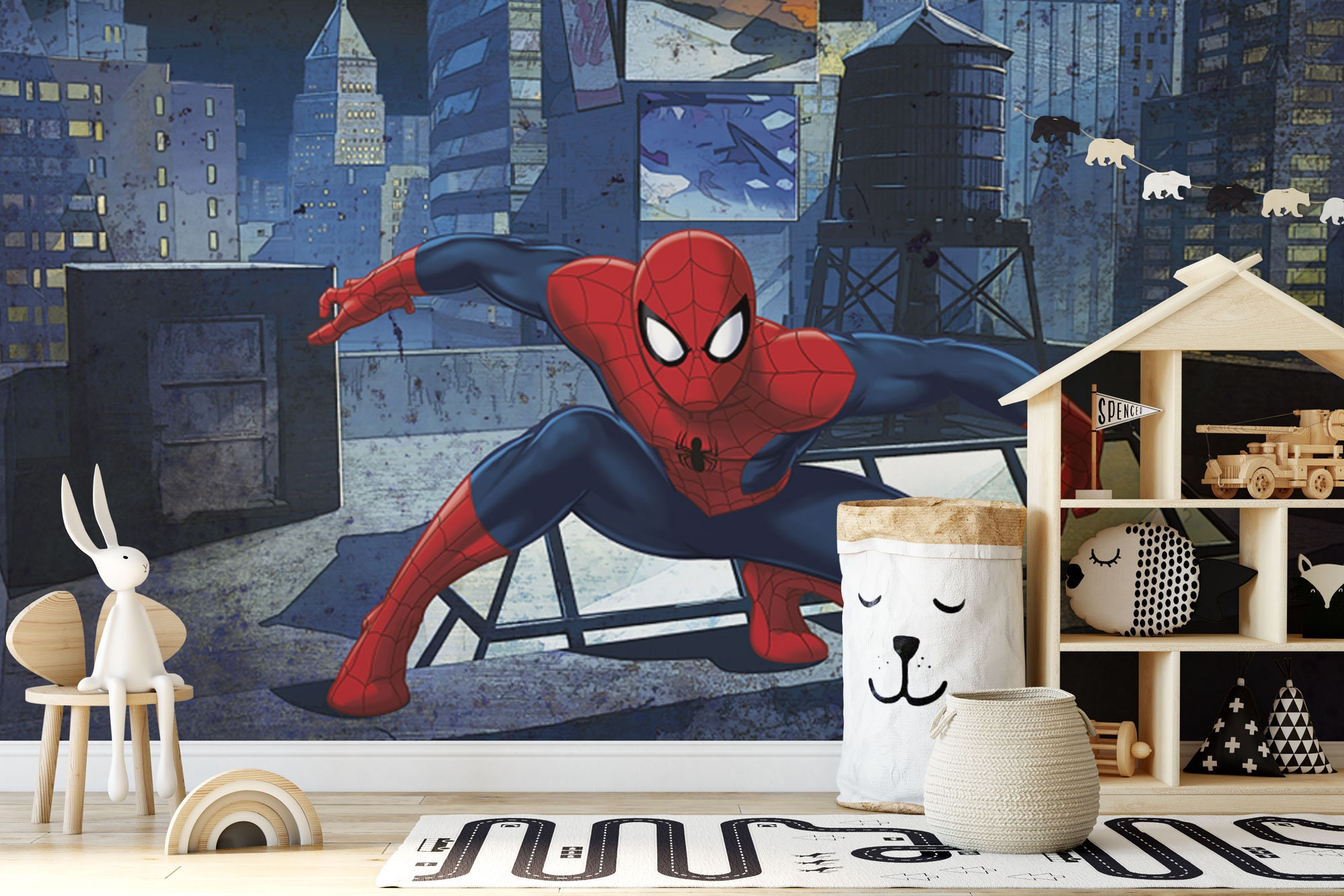 Spiderman Wall Mural Spider-man Wallpaper Nursery Decor Children ...