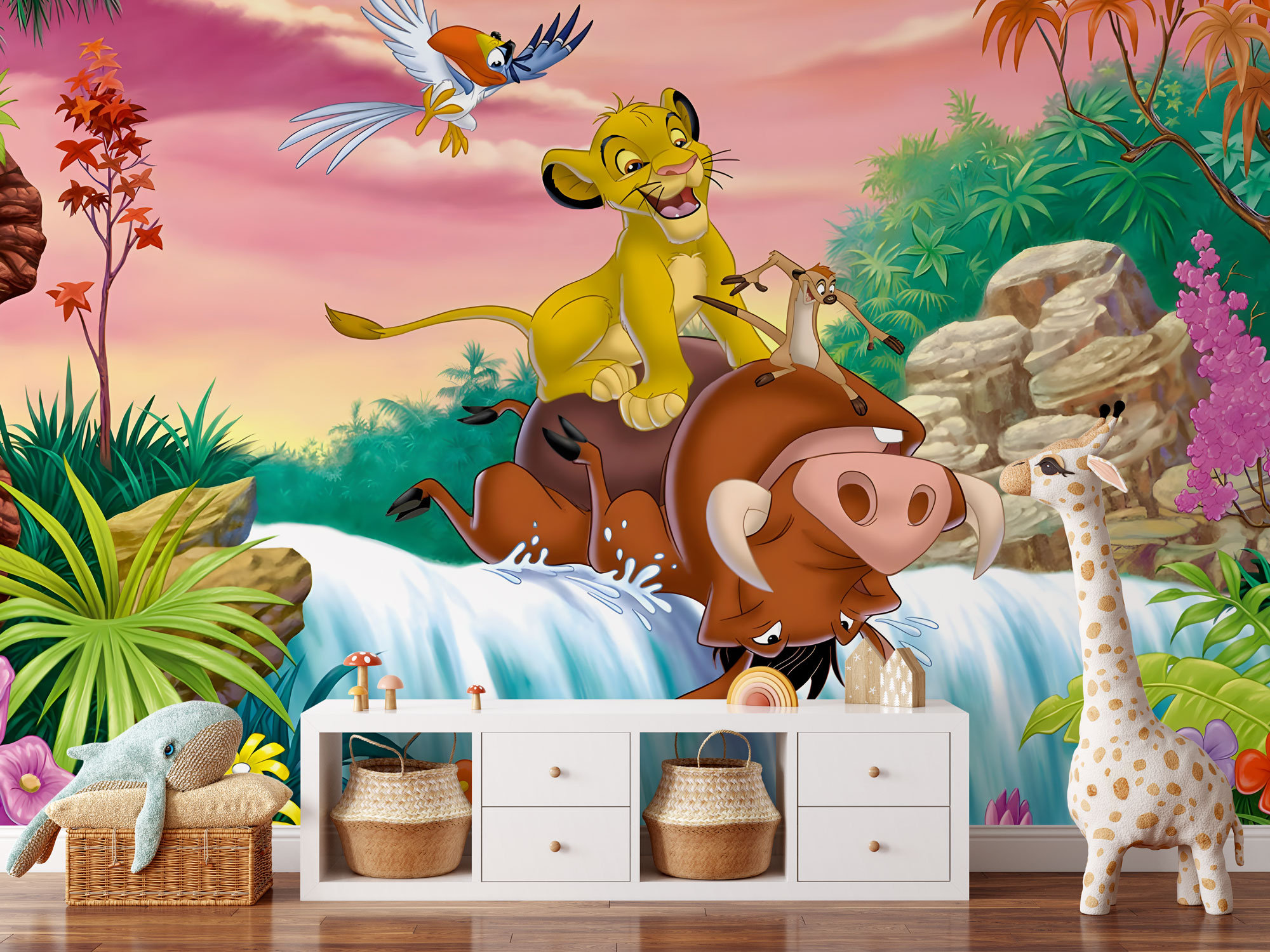 Simba and Friends Playing Around Wall Mural Simba Wall Mural Lion King ...
