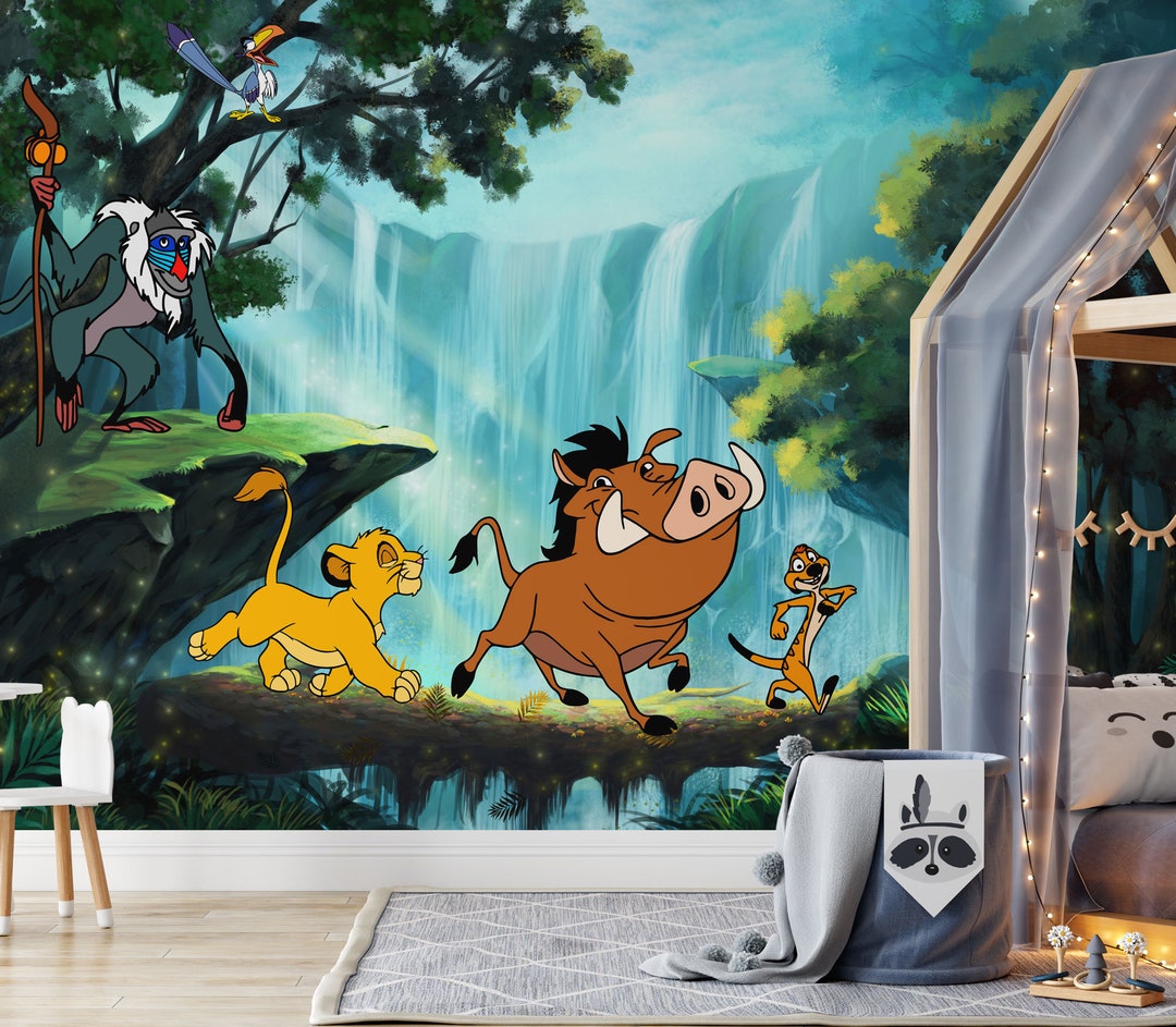 Simba Wall Mural | Lion King Wallpaper | Nursery Decor | Children ...