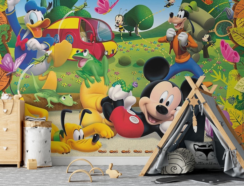 The Outdoor Adventures of Mickey Mouse and Friends Wall Mural | Mickey ...