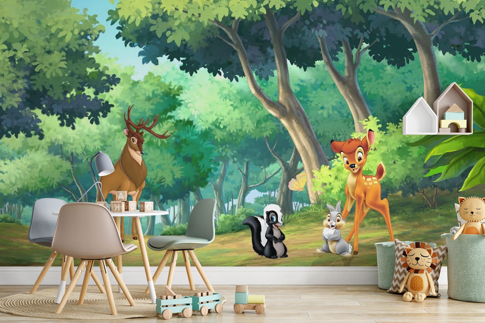 Bambi Wall Mural | A Life in the Woods Wallpaper | Nursery Decor ...