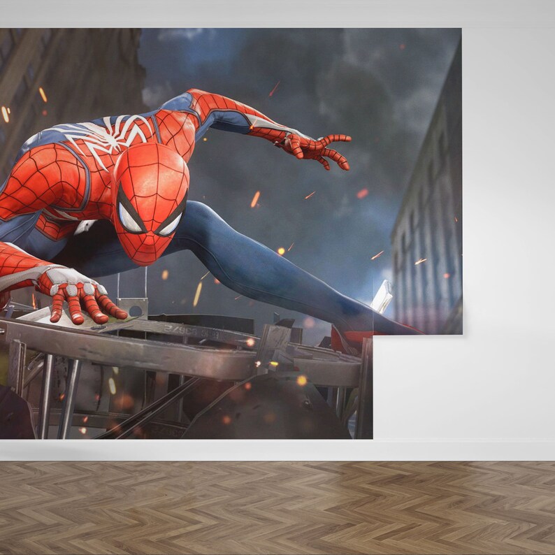 Spiderman Wall Mural Spider-man Wallpaper Nursery Decor - Etsy