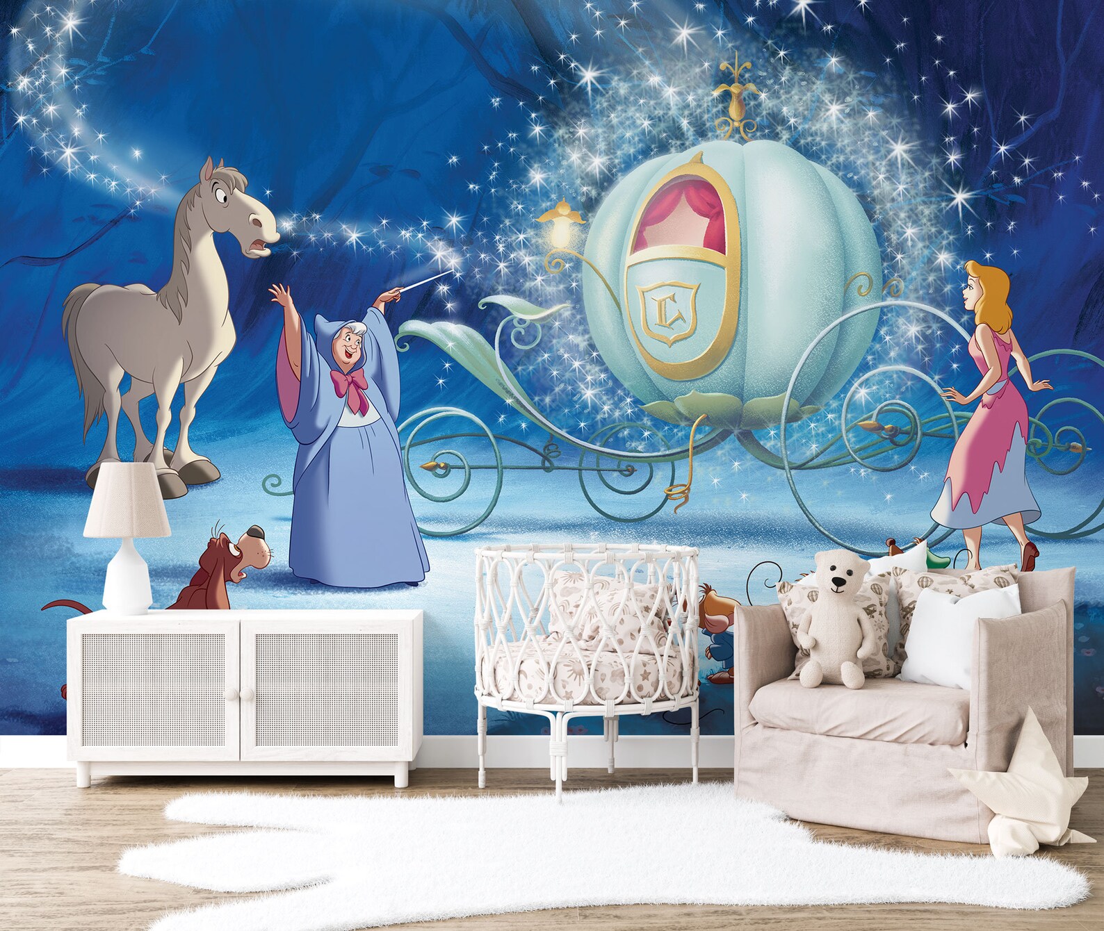 Cinderella Wall Mural | Princess Wallpaper | Nursery Decor | Children ...