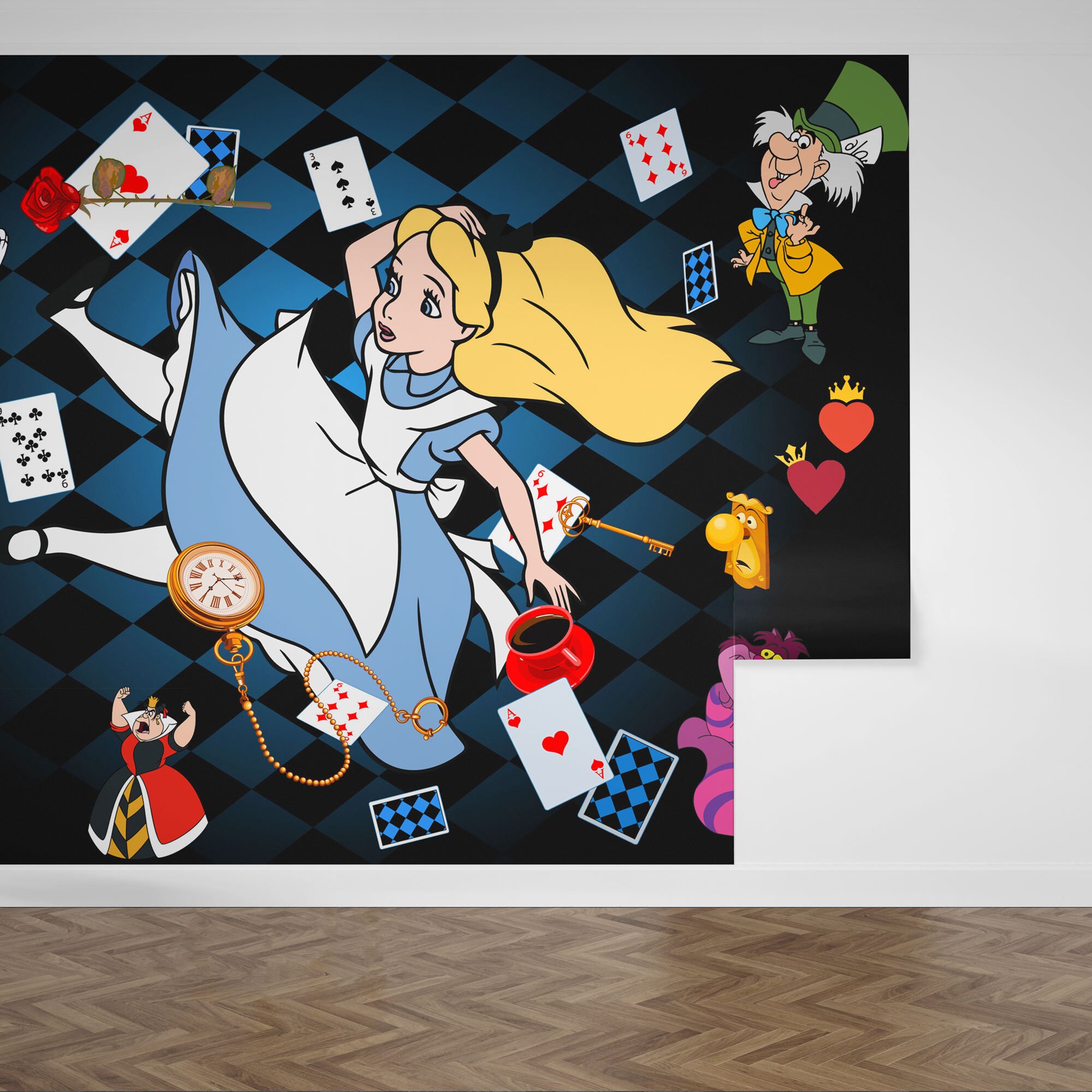 Down the Rabbit Hole Wall Mural Alice in Wonderland - Etsy