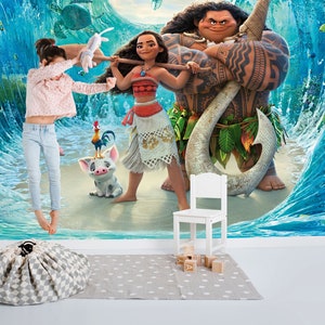 Moana Wall Mural Moana Wallpaper Moana Wall Decor Nursery Decor ...