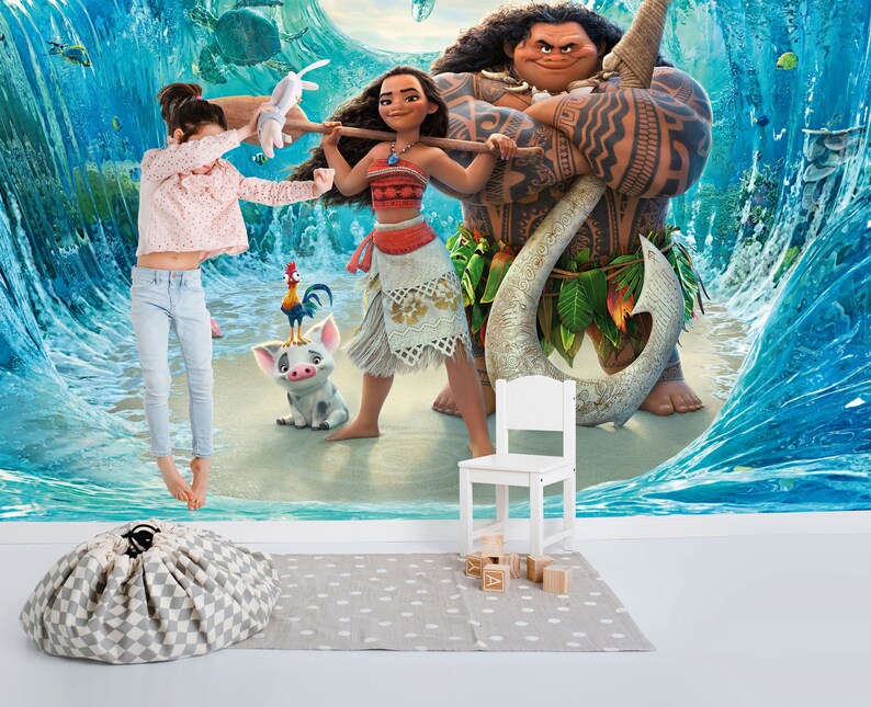 Moana Wall Mural Moana Wallpaper Moana Wall Decor Nursery Decor ...