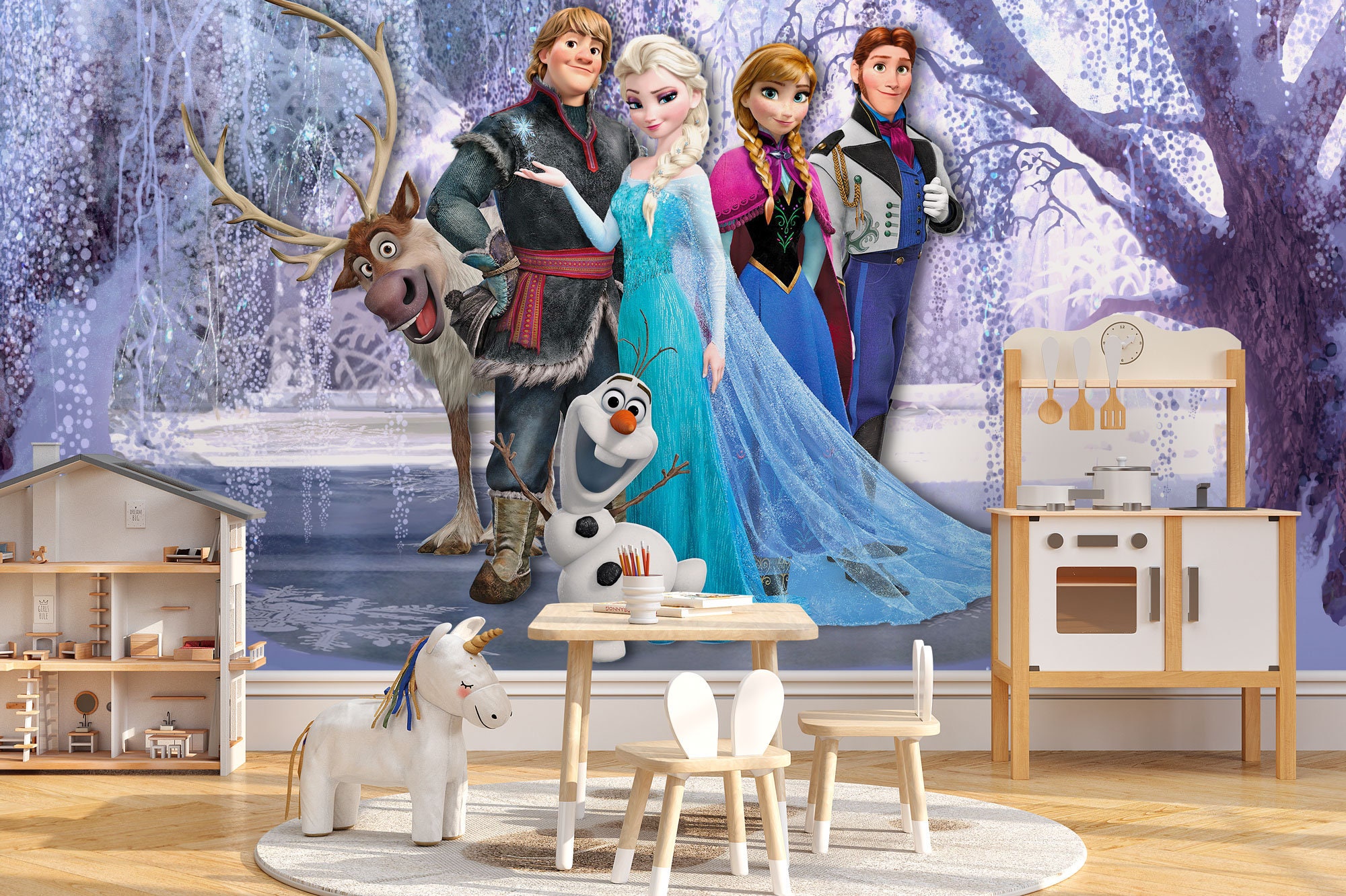 Frozen Wall Mural Frozen Wallpaper Frozen Wall Decor Nursery Decor ...