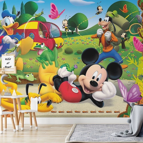 Mickey Mouse and Friends in Paris Wall Mural Mickey Mouse - Etsy