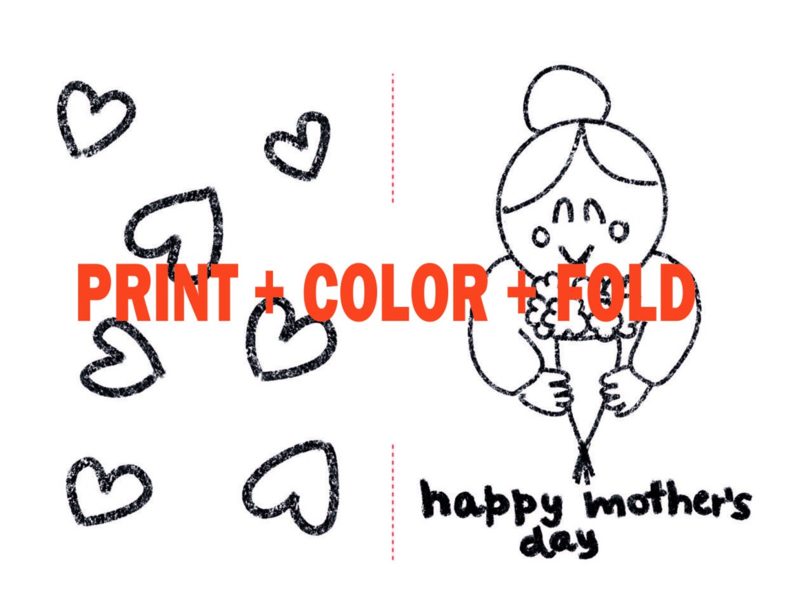 Printable Card | Coloring Greeting Card | Kids Color Birthday Card ...