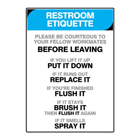 Printable Restroom Etiquette Signs