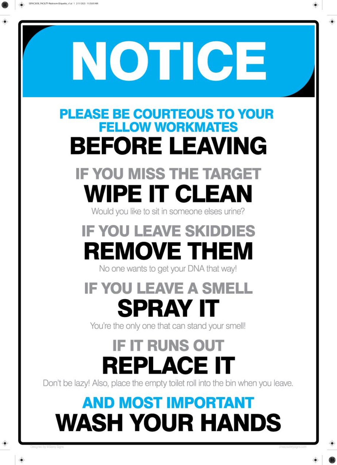 Bathroom Etiquette Poster for Your Workplace (digital Product) - Etsy