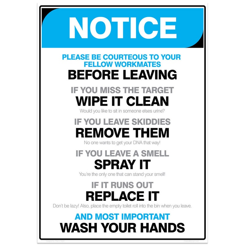 Clean up After Yourself Bathroom Sign - Etsy