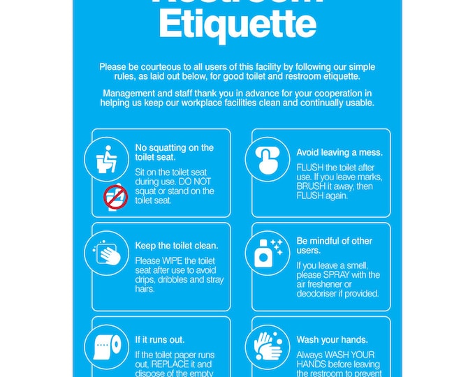 Buy Restroom Etiquette Poster for Your Workplace (digital Product ...