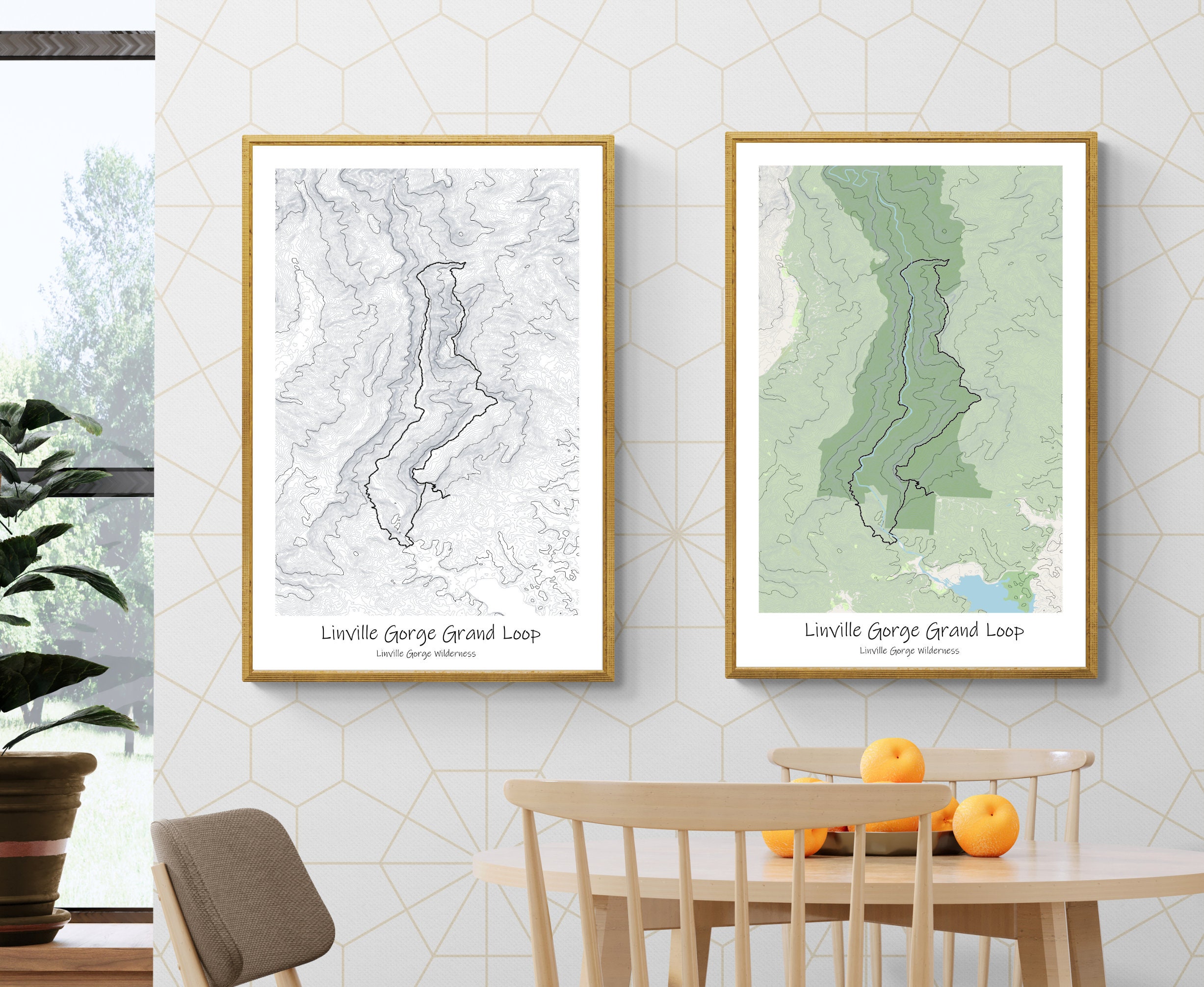 Linville Gorge Grand Loop Trail Topographic Map Poster,hiking North ...