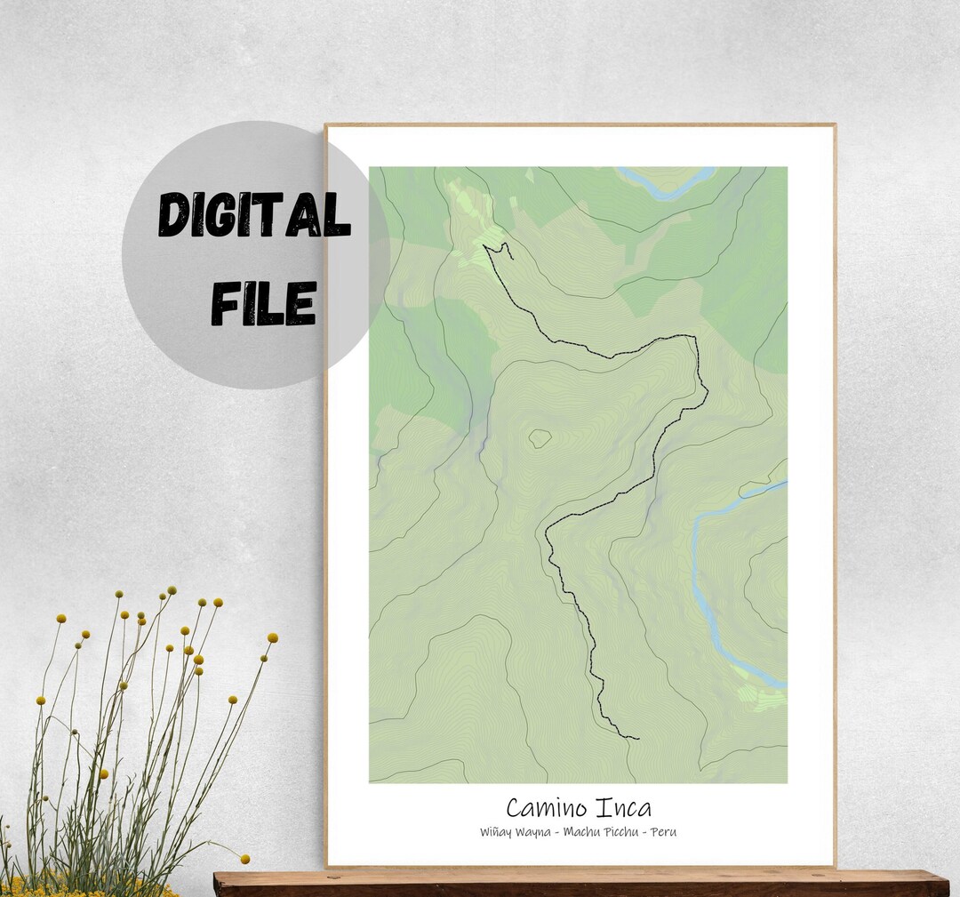 Digital Inca Trail Segment 4: Wiñay Wayna Machu Picchu Topographic Map ...