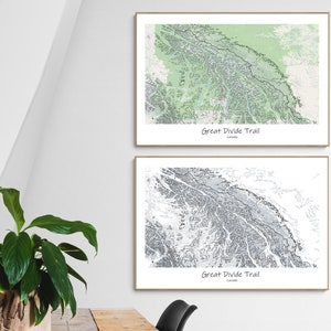 Custom Trail Map, Any Location Topographic Poster, Unique Gift for ...