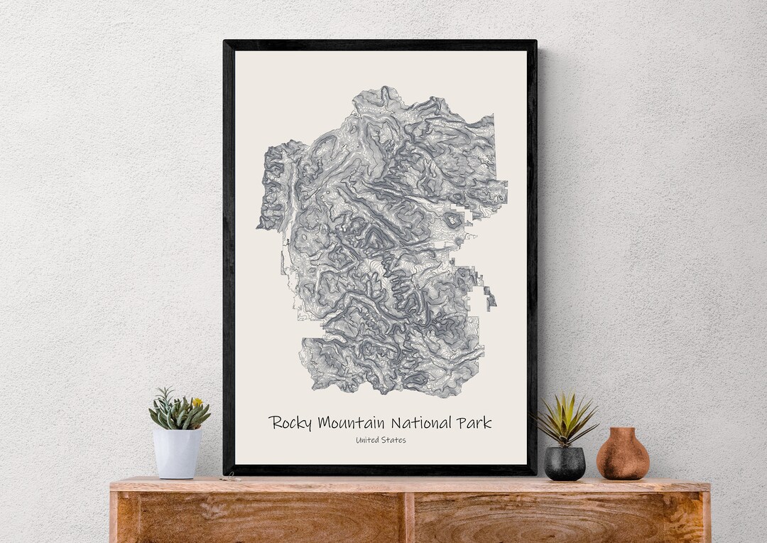 Rocky Mountain National Park Topographic Map Art Poster - Etsy