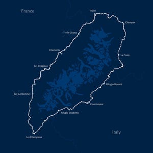 Tour Du Mont Blanc Trail Map Poster, TMB Trail Hiking. - Etsy