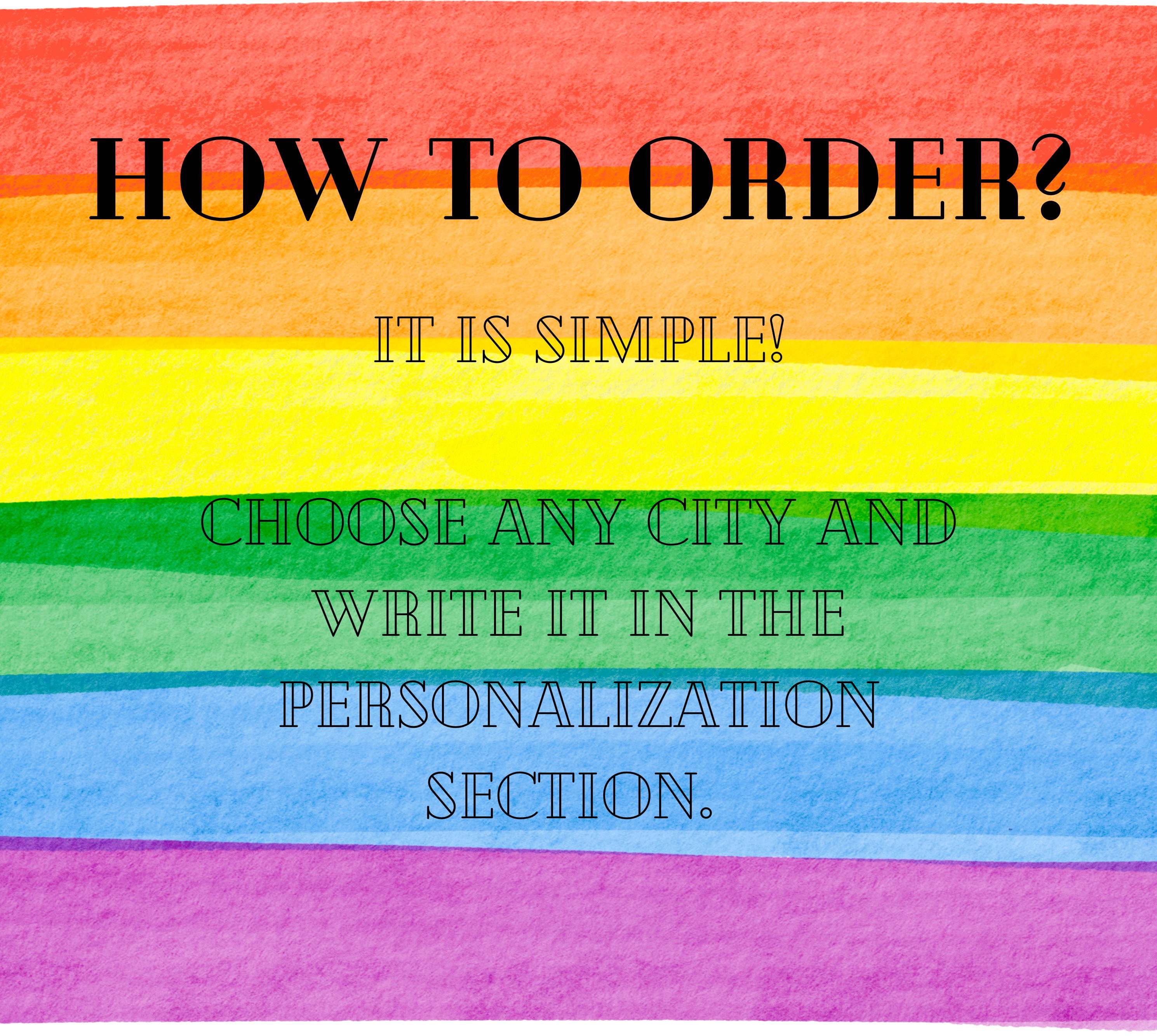 Custom Pride LGBTQ Map Art Poster, Rainbow Map Art Poster, Any City ...