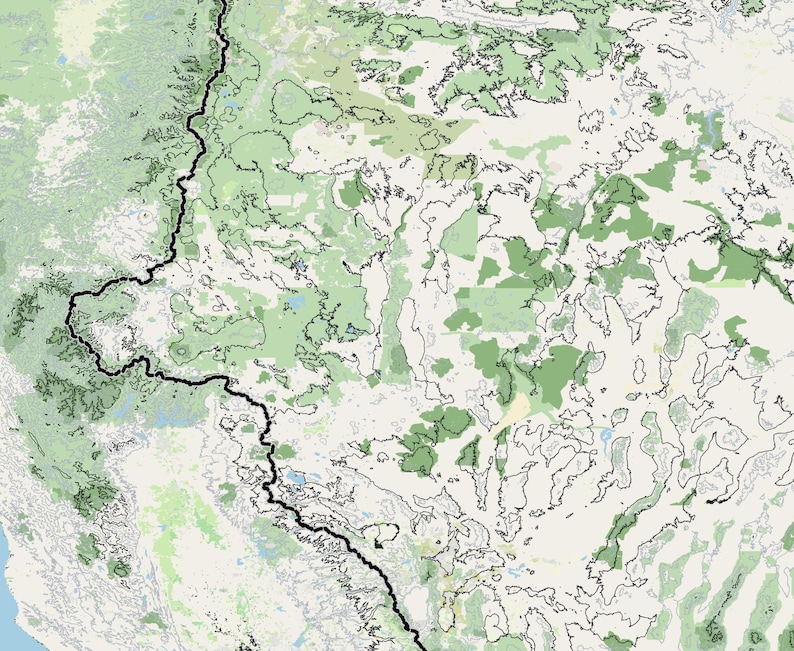 Pacific Crest Trail Topographic Map, PCT Trail Hiking, California Map ...