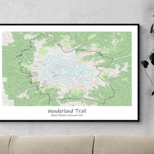 Custom Trail Map, Any Location Topographic Poster, Unique Gift for ...