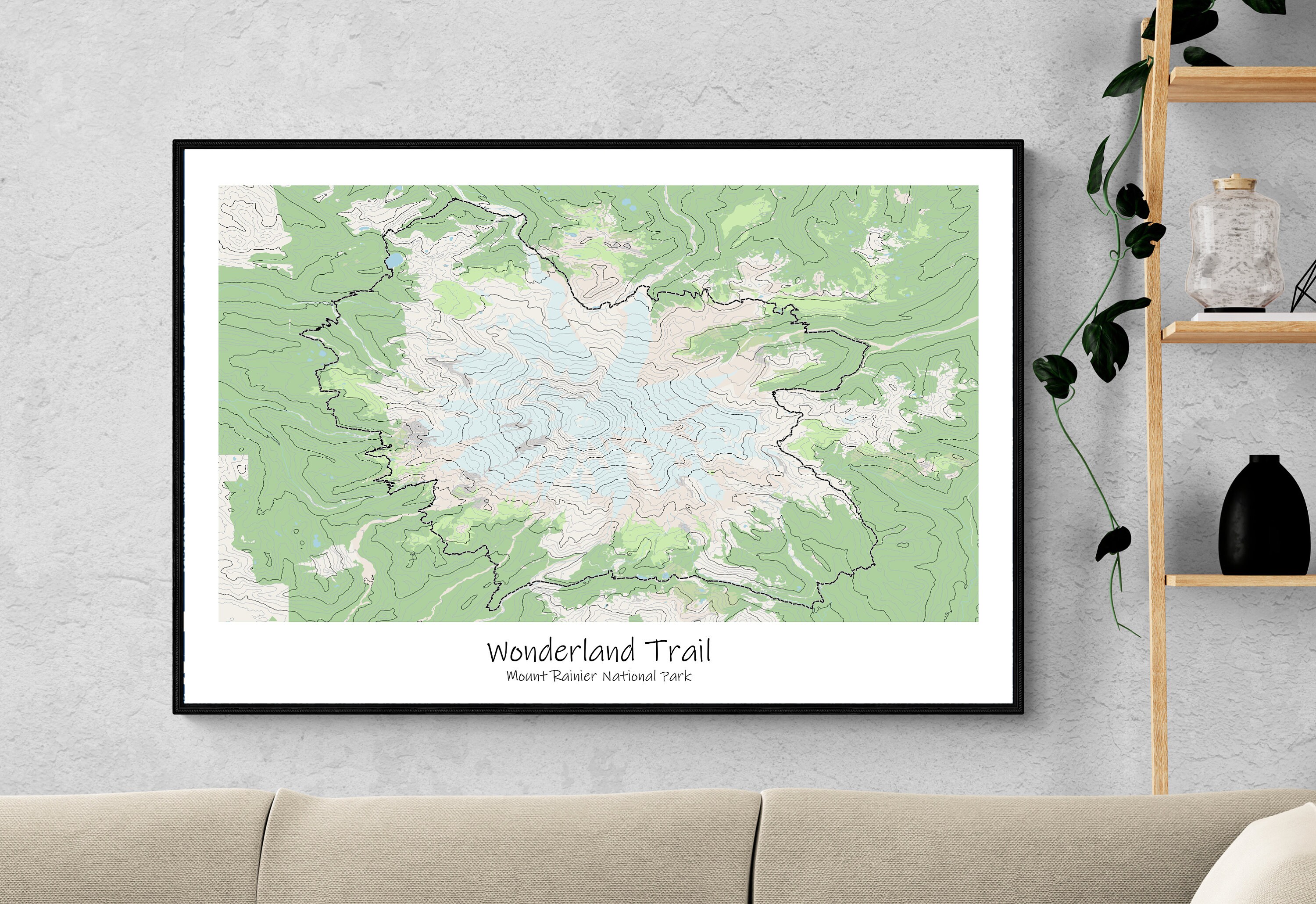 Custom Trail Map, Any Location Topographic Poster, Unique Gift for ...
