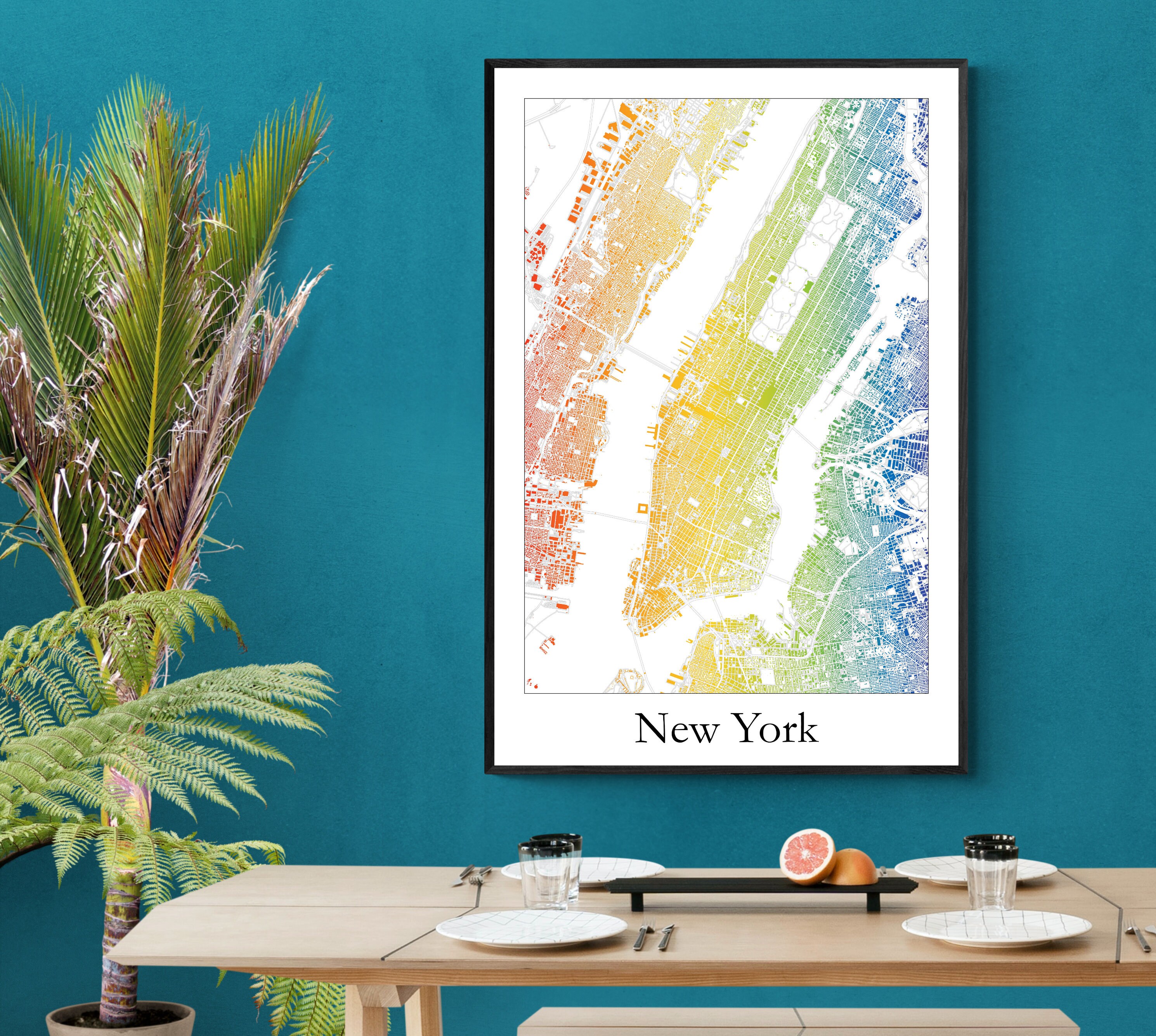 Custom Pride LGBTQ Map Art Poster, Rainbow Map Art Poster, Any City ...