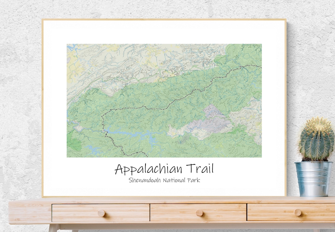 Appalachian Trail Topographic Map Poster Shenandoah Trail - Etsy