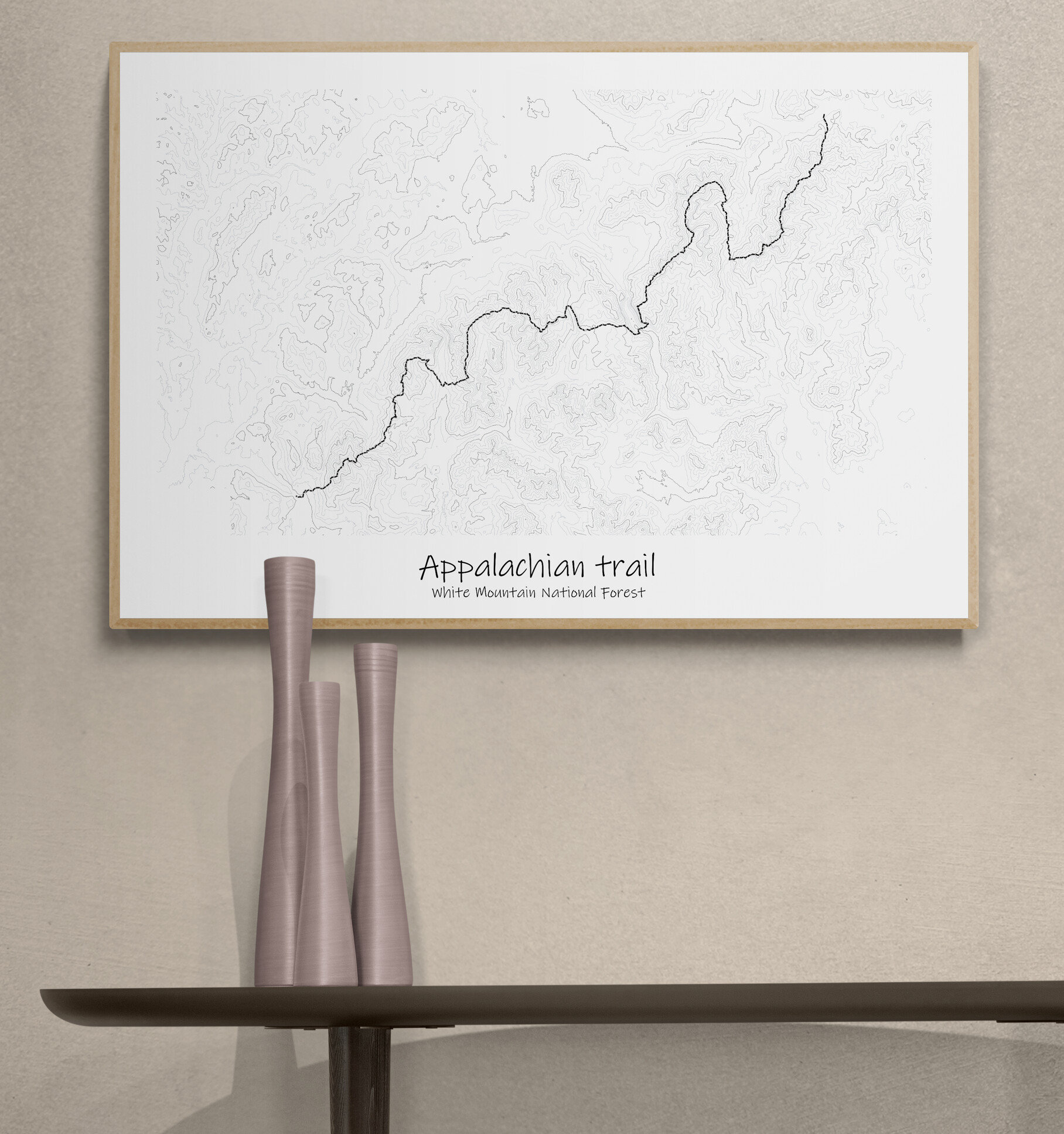 Appalachian Trail Topographic Map Poster White Mountain - Etsy