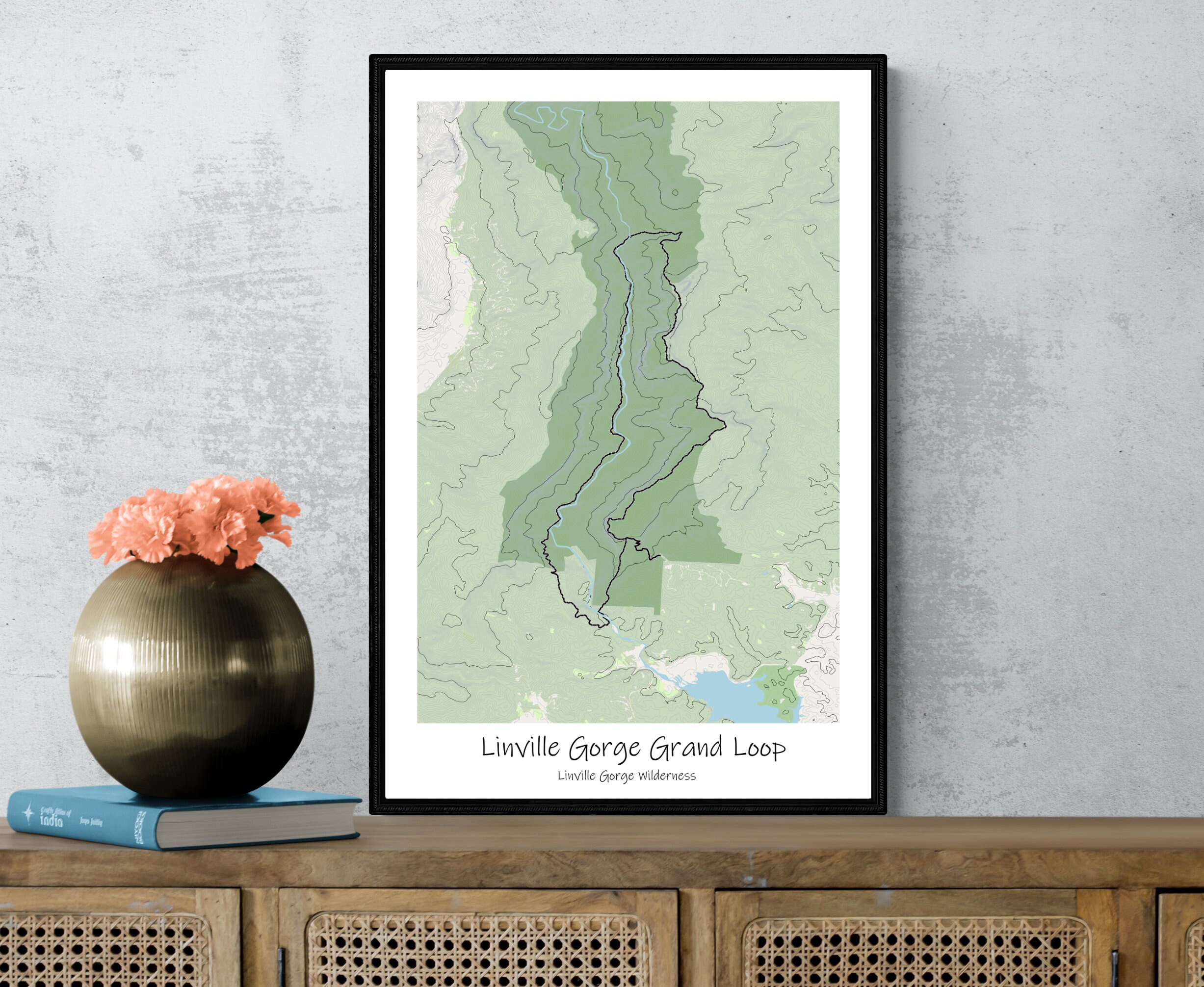 Linville Gorge Grand Loop Trail Topographic Map Poster,hiking North ...
