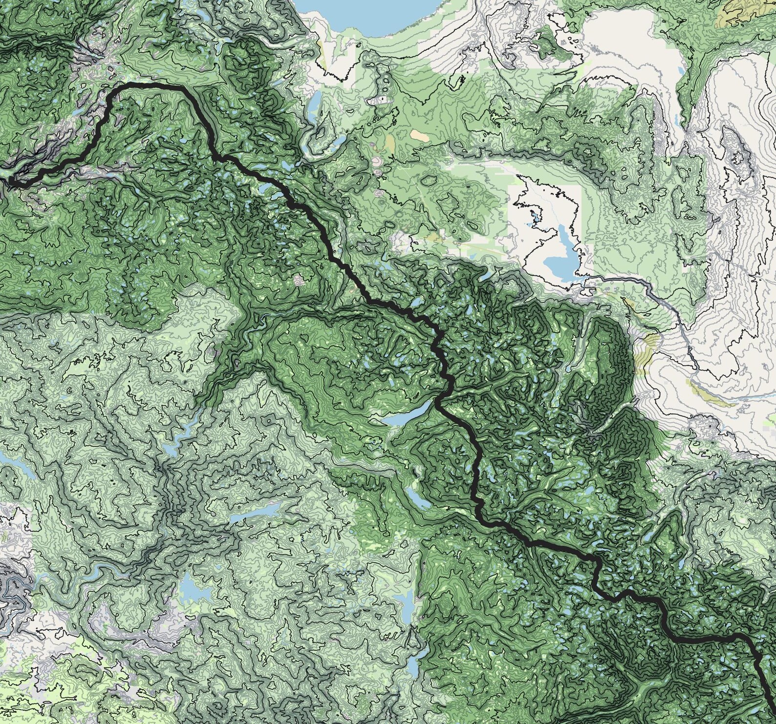 John Muir Trail Topographic Map Poster, Pacific Crest Trail Hiking ...