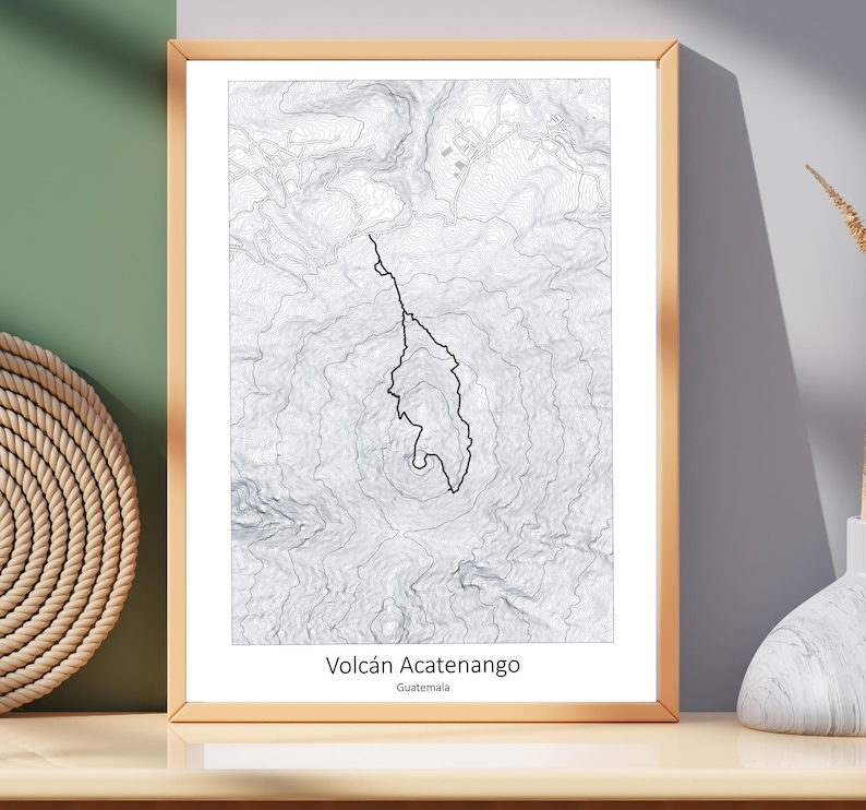 Volcán Acatenango Trail Map Poster, Guatemala Hiking Art Print - Etsy UK