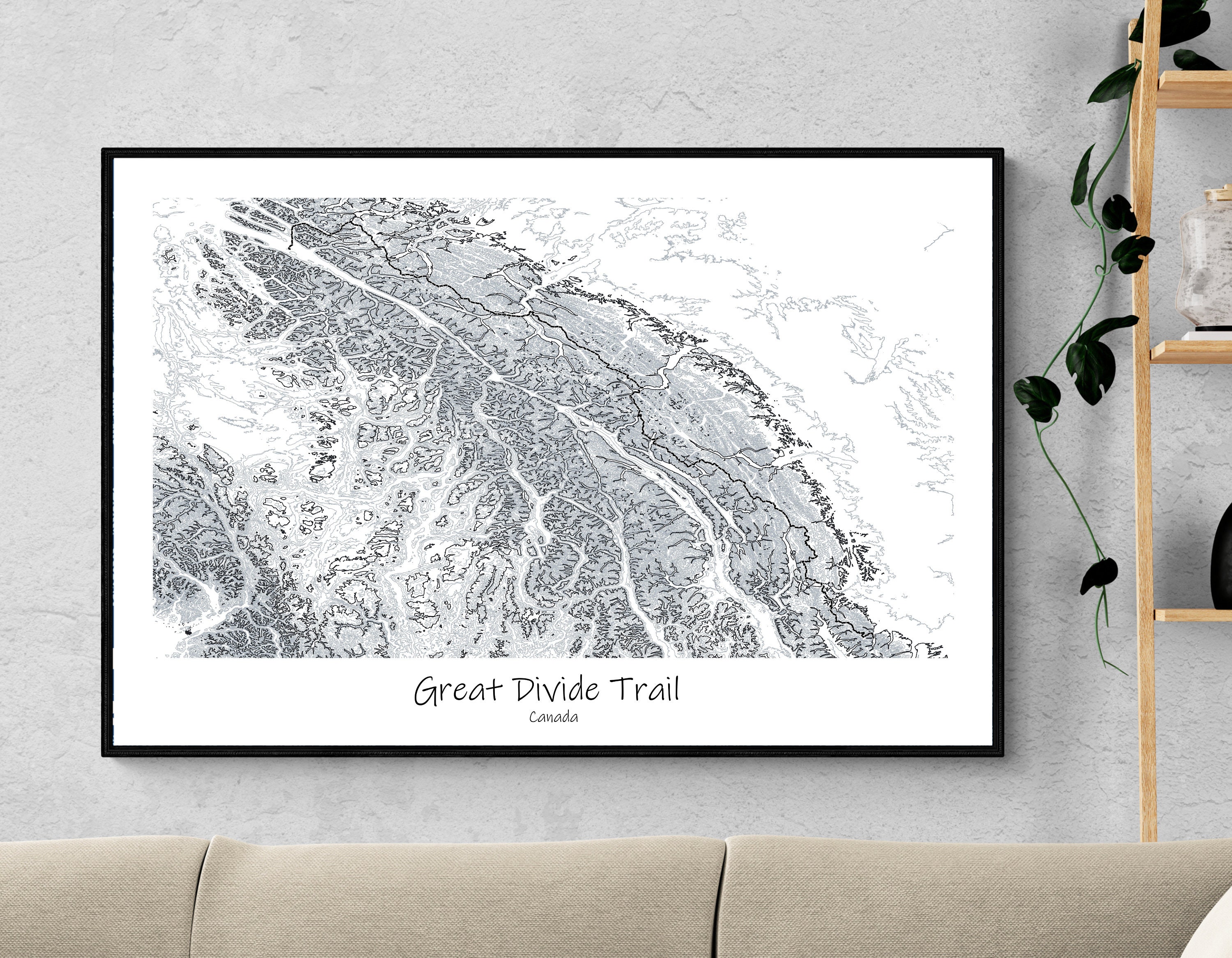 Great Divide Trail Topographic Map Poster, Alberta and British Columbia ...
