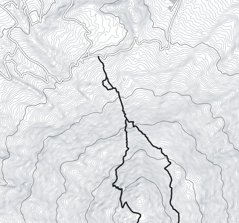 Volcán Acatenango Trail Map Poster, Guatemala Hiking Art Print - Etsy