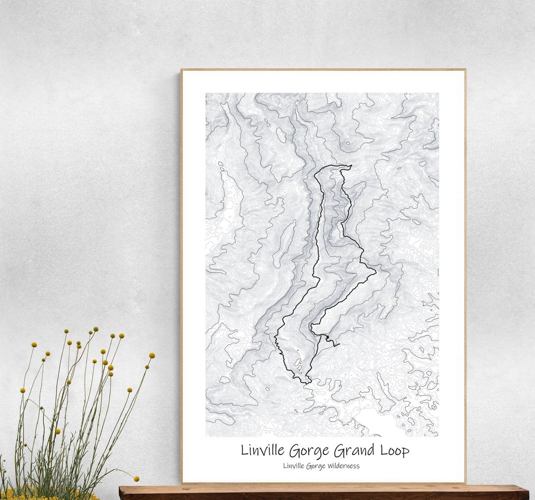 Linville Gorge Grand Loop Trail Topographic Map Poster,hiking North ...