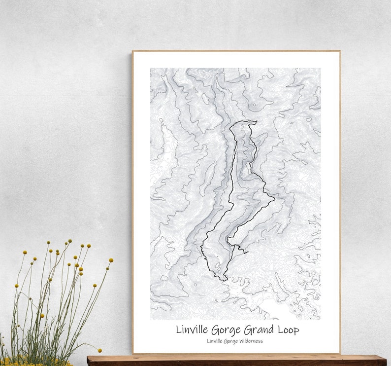 Linville Gorge Grand Loop Trail Topographic Map Poster,hiking North ...