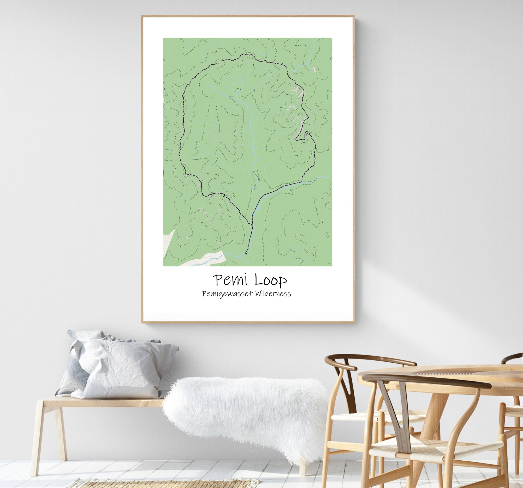 Pemi Loop Trail Topographic Map Poster, Pemigewasset Wilderness Trail ...