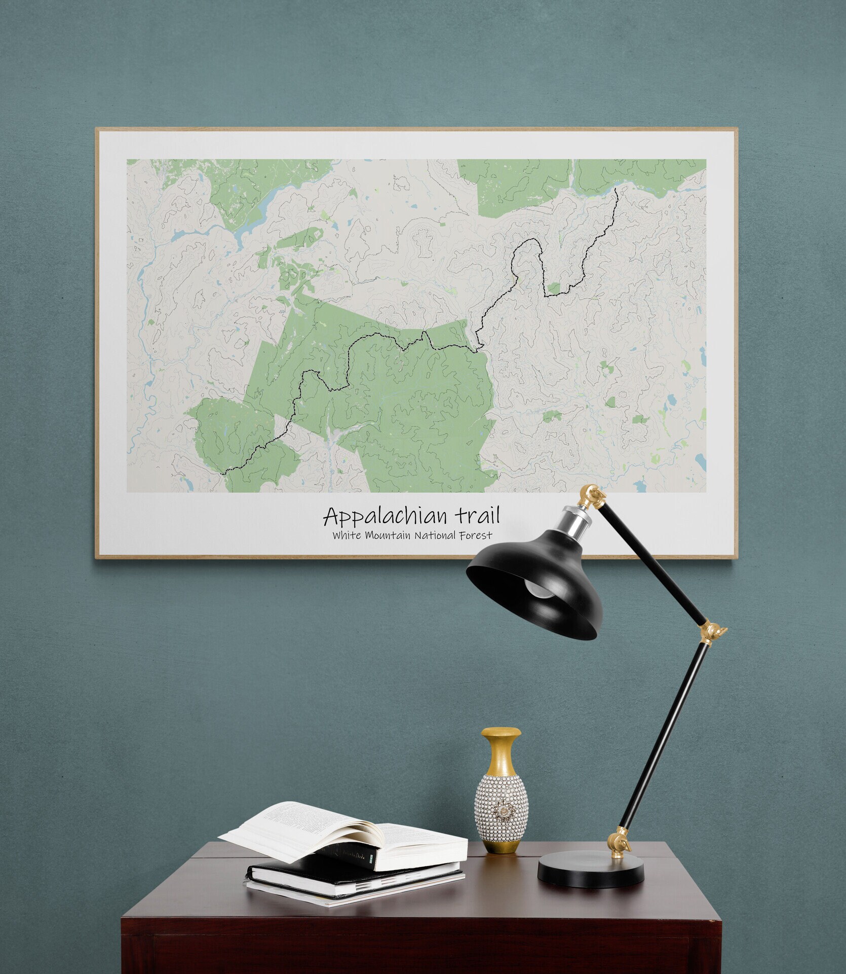 Appalachian Trail Topographic Map Poster White Mountain - Etsy