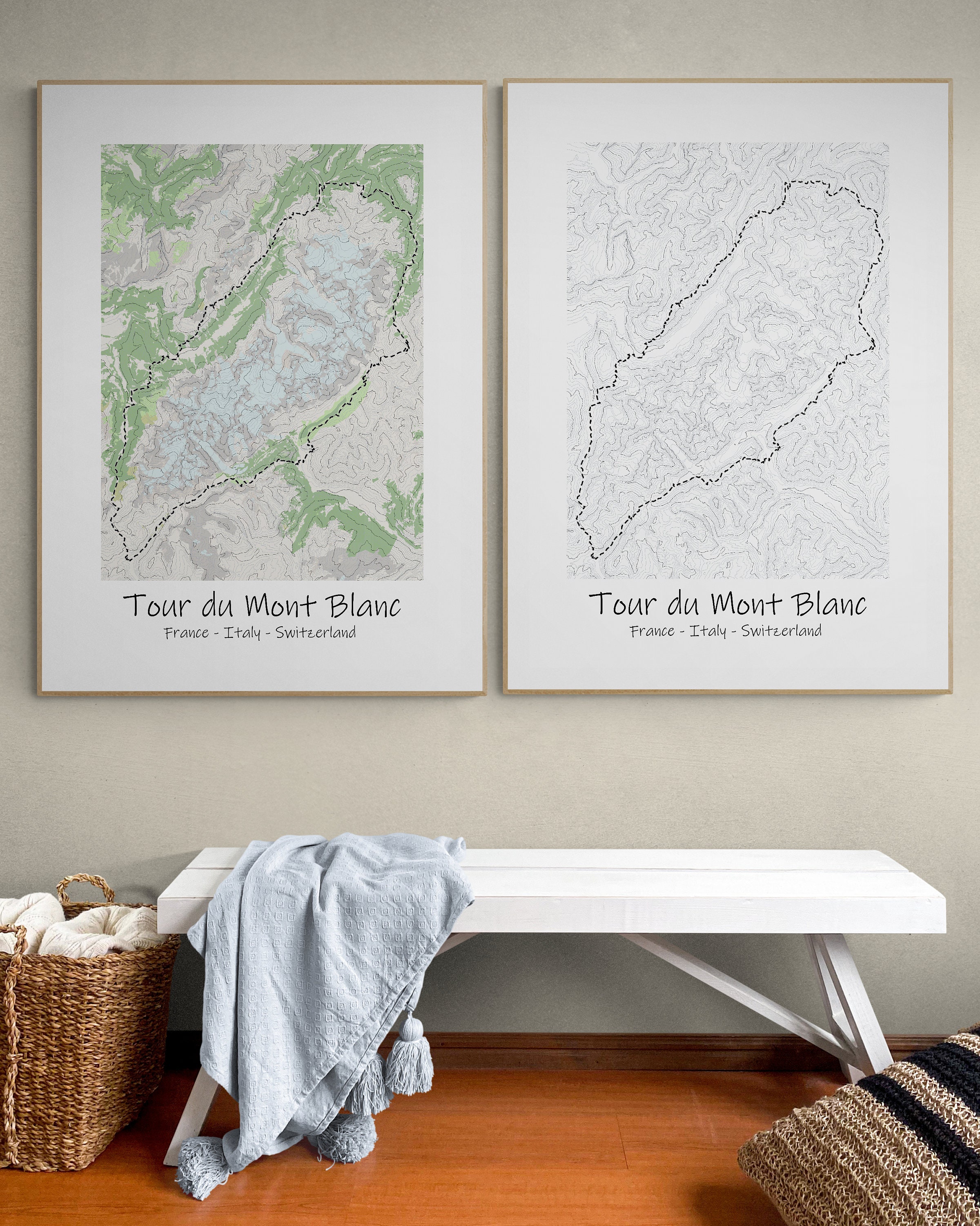 Tour Du Mont Blanc Trail Topographic Map Poster TMB Trail - Etsy