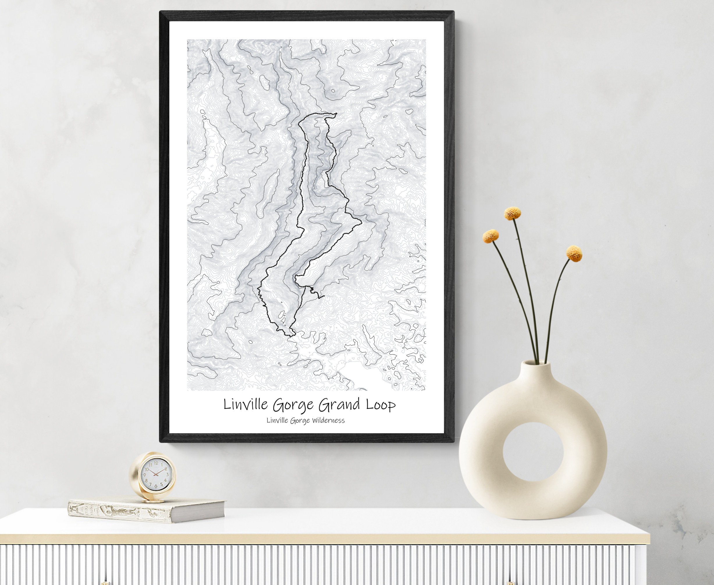 Linville Gorge Grand Loop Trail Topographic Map Poster,hiking North ...