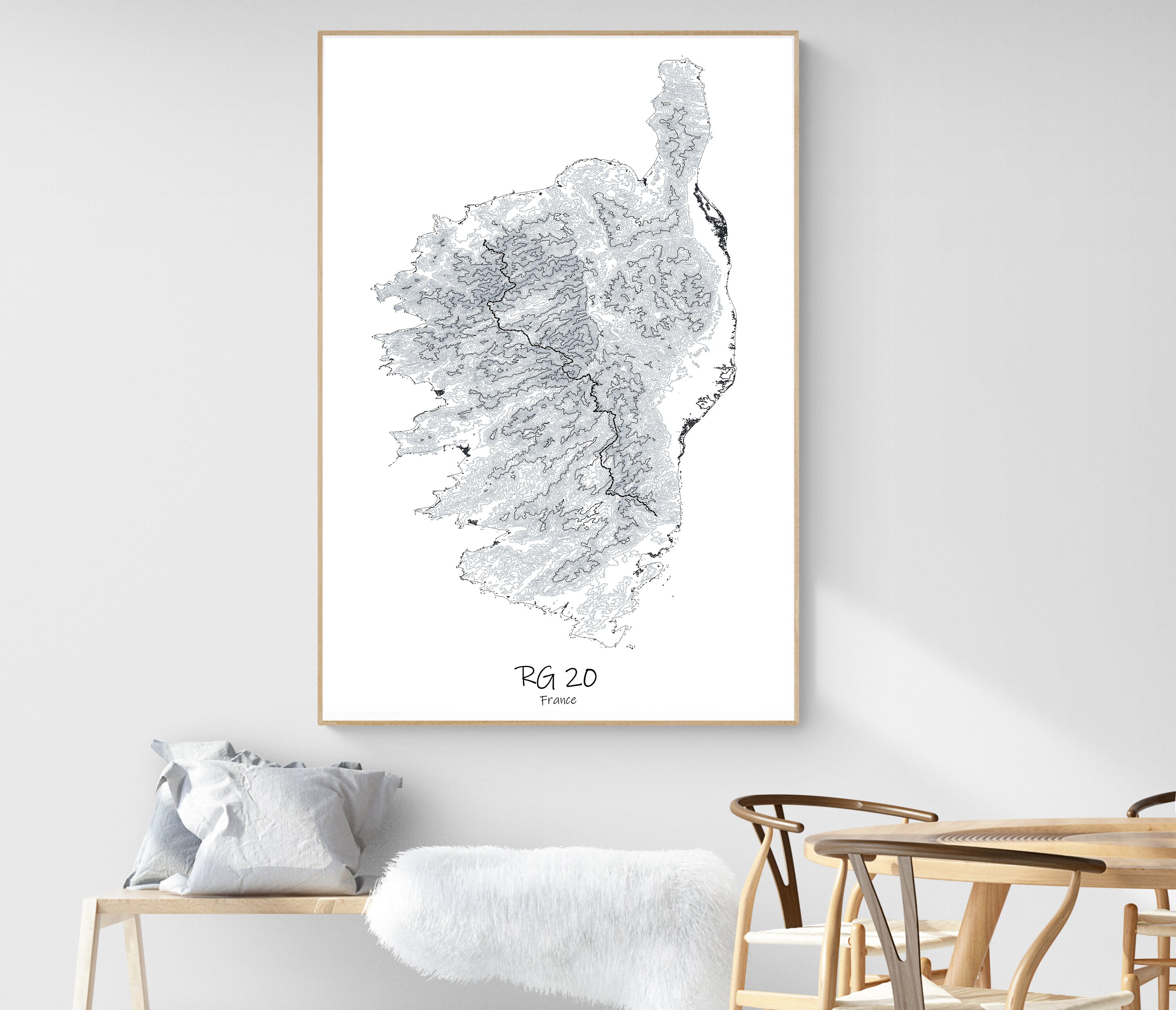 Digital GR20 Topographic Map Print Corsica Regional Nature - Etsy