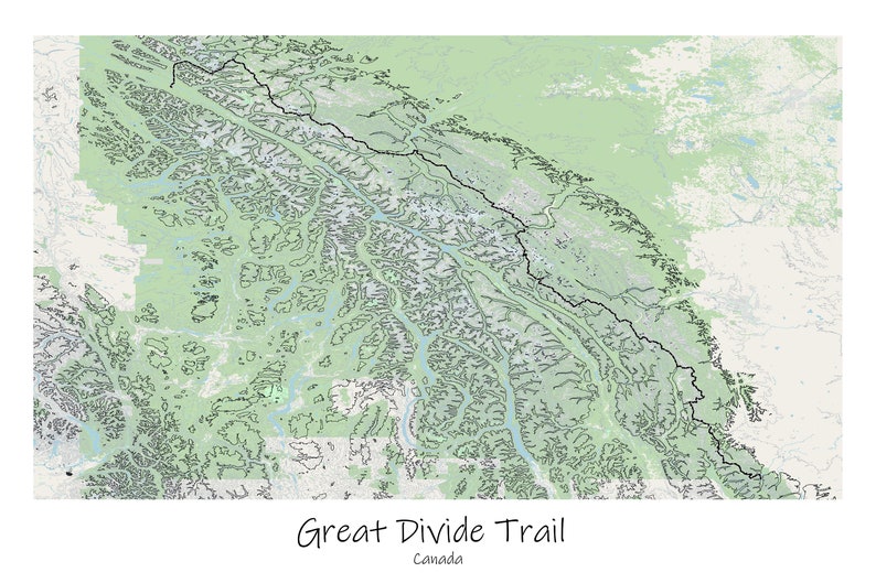 Great Divide Trail Topographic Map Poster, Alberta and British Columbia ...