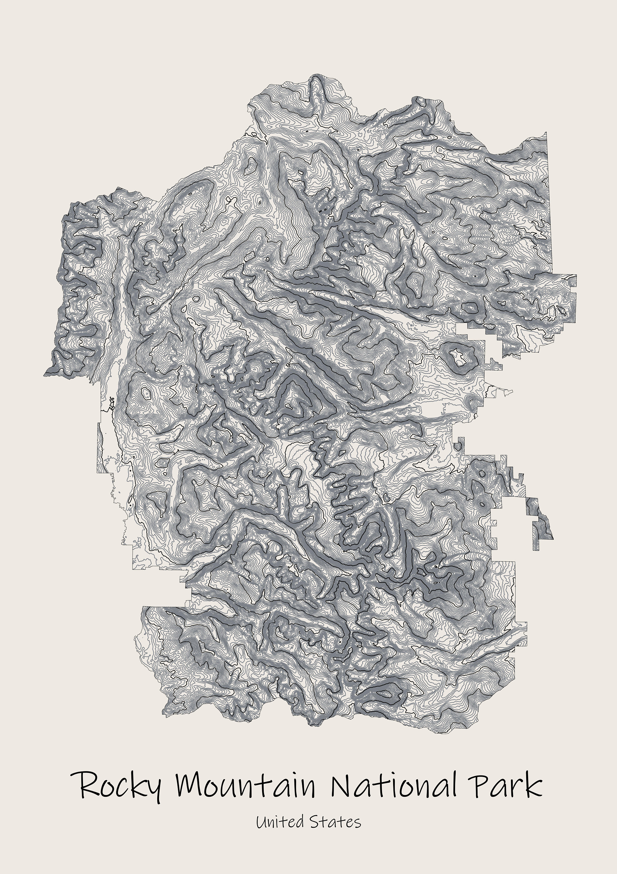 Rocky mountains topographic map