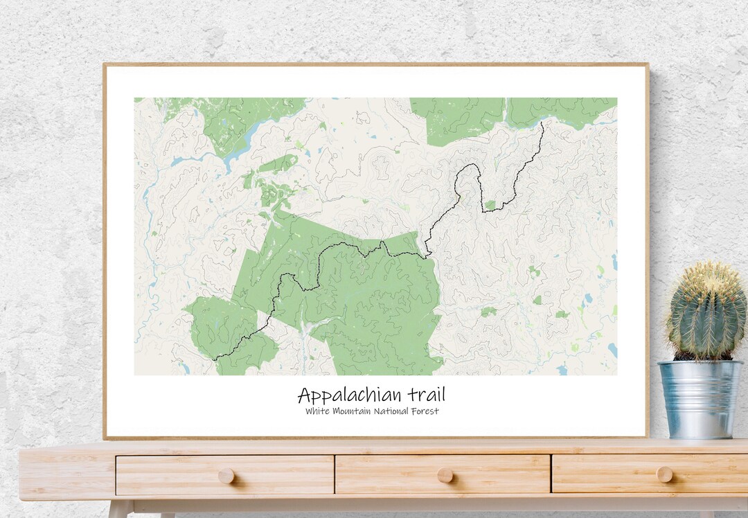 Appalachian Trail Topographic Map Poster White Mountain - Etsy