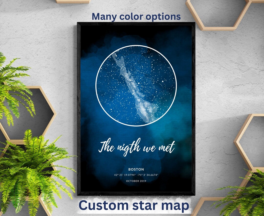 Custom Star Map Poster, Engagement Anniversary Wedding Gift - Etsy