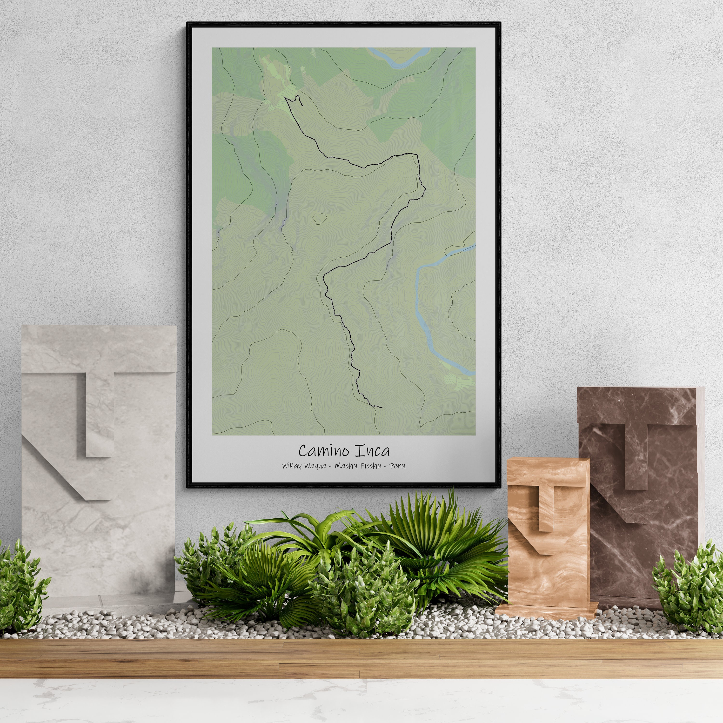 Inca Trail Segment 4 Winay Wayna Machu Picchu Topographic Map Poster ...