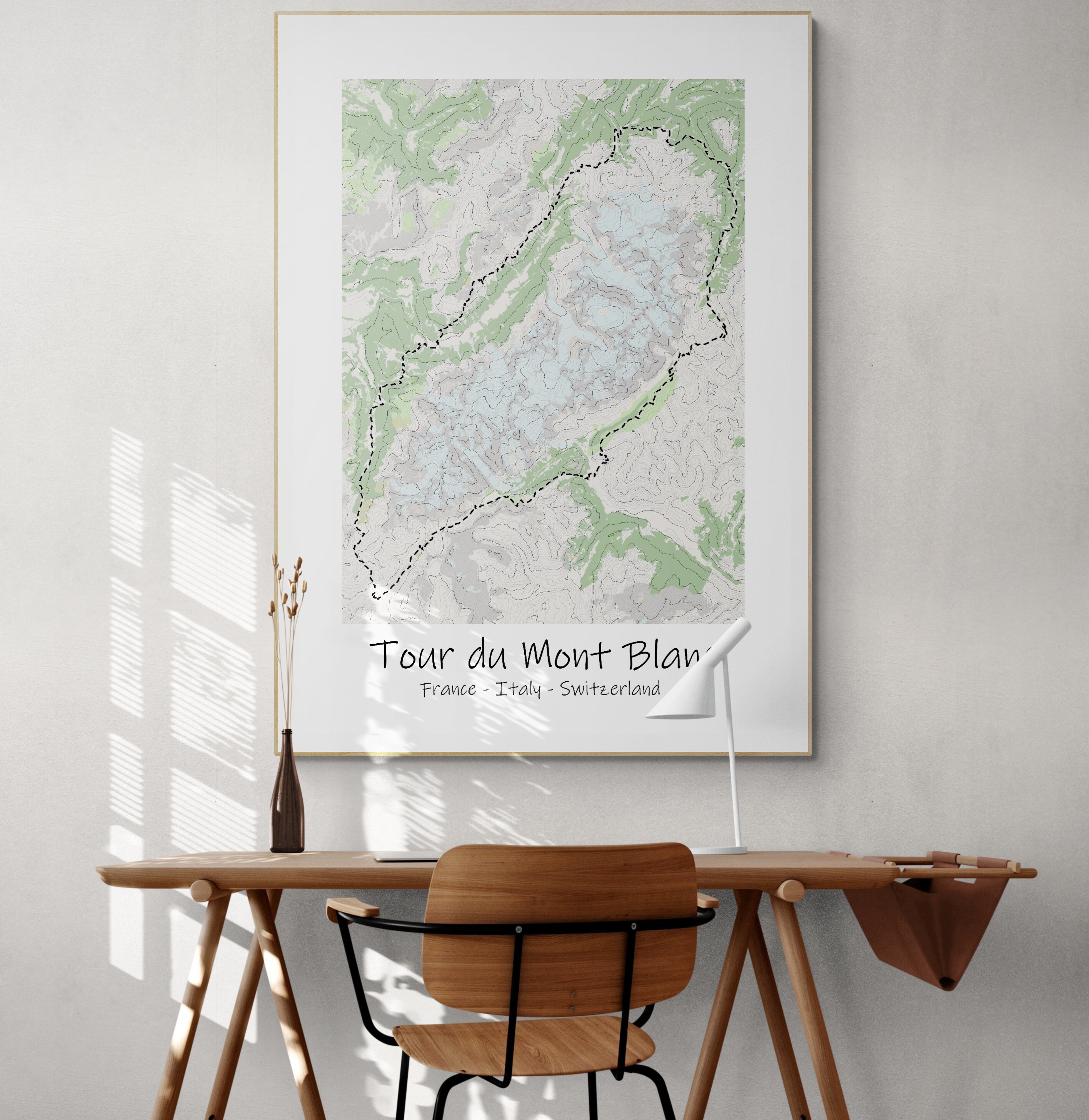 Tour Du Mont Blanc Trail Topographic Map Poster TMB Trail - Etsy