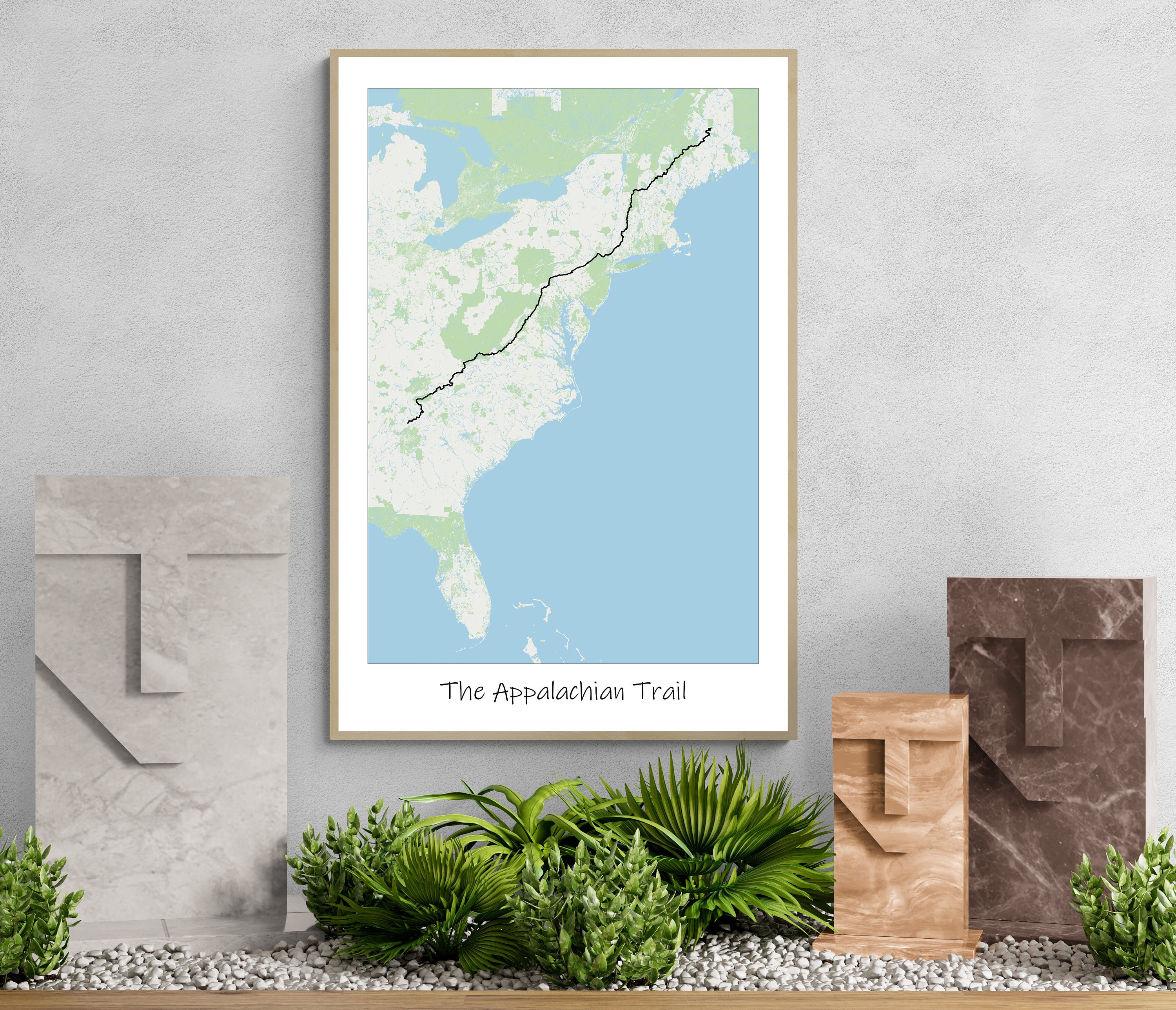 The Appalachian Trail Map Poster, United States Trail Hiking, AT Poster ...
