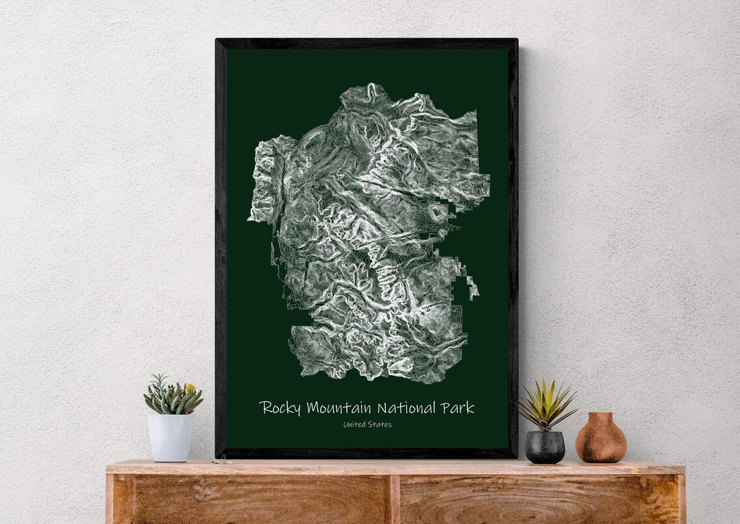 Rocky Mountain National Park Topographic Map Poster, United States ...