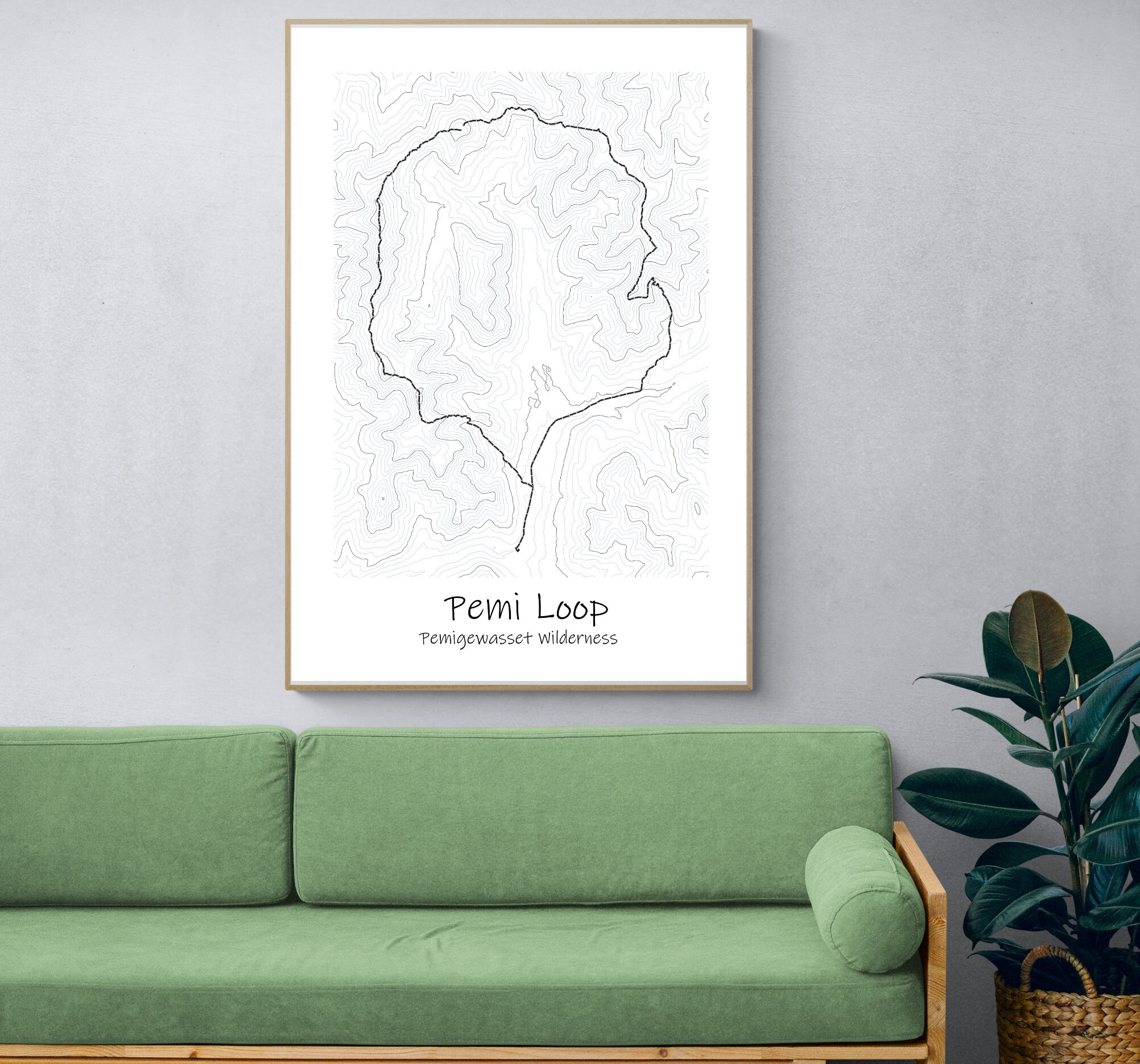 Pemi Loop Trail Topographic Map Poster, Pemigewasset Wilderness Trail ...